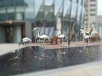 China Mirror Polished Life Size Flamingos Sculptures For Hotel for sale