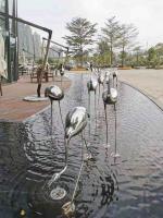 China Mirror Polished Life Size Flamingos Sculptures For Hotel for sale