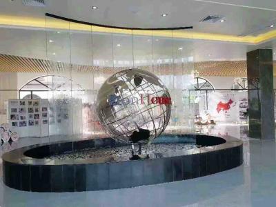 China 3.0M Plaza Decoration Polished Mirror Stainless Steel Globe Sculpture for sale