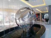China 3.0M Plaza Decoration Polished Mirror Stainless Steel Globe Sculpture for sale