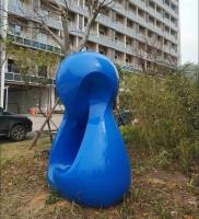 China 2m High Blue Baking Varnish Outdoor Garden Ornaments Statues for sale