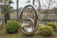 China Polished Contemporary 2.0m Height Abstract Metal Outdoor Sculpture for sale