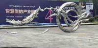 China Contemporary Mirror Fish Group Garden Metal Art Sculpture for sale