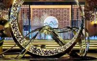 China Plaza Ornament 316L Modern Metal Sculptures With LED Light for sale