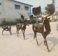 China ODM Mirror Polished Bronze Outdoor Garden Deer Statues for sale