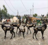 China ODM Mirror Polished Bronze Outdoor Garden Deer Statues for sale