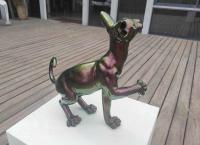 China 0.8M High Stainless Steel Custom Cat Sculpture With Chamelized Painting for sale