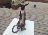China 0.8M High Stainless Steel Custom Cat Sculpture With Chamelized Painting for sale