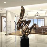 China 2.0M High Mirror Polished Stainless Steel Contemporary Art Statues for sale