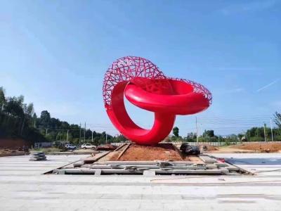 China Large Outdoor Metal Sculpture Color Painted Handmade Red Baking Varnish for sale
