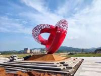 China Large Outdoor Metal Sculpture Color Painted Handmade Red Baking Varnish for sale