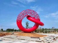 China Large Outdoor Metal Sculpture Color Painted Handmade Red Baking Varnish for sale