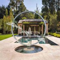 China LED 316L Metal Sculpture Garden Art 2.5 Meter Diameter for sale