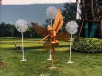 China SS Lawn Garden Sculptures And Statues Modern Golden Varnished for sale