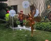China SS Lawn Garden Sculptures And Statues Modern Golden Varnished for sale
