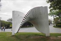 China Modern Art Welding Stainless Steel Sculpture Abstract Large Painted 3m for sale