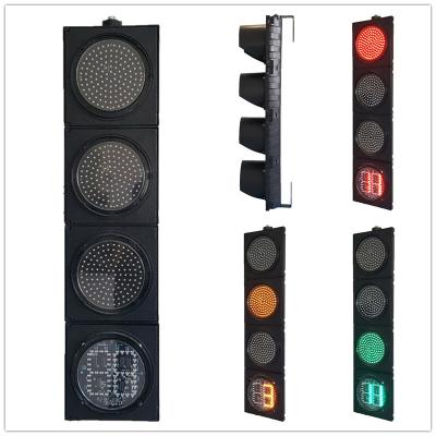 China 200MM Clear 4-Aspect RYG Lenses Ball With Countdown Timer Road Traffic Light for sale