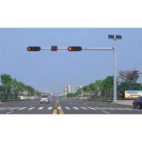 China 6.8M Height GQ-LP-2 Traffic Light Pole With 10M Arm Length Plastic Spraying for sale