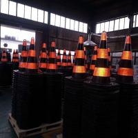 China Road Traffic Safety 900mm Traffic Rubber Road Cone GQLZ-900 With Black Base for sale