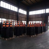 China Road Traffic Safety 900mm Traffic Rubber Road Cone GQLZ-900 With Black Base for sale