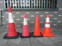 China Road Traffic Safety 900mm Traffic Rubber Road Cone GQLZ-900 With Black Base for sale