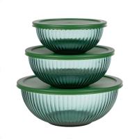 China IKOO Teal Color High Borosilicate Glass Salad Bowl and Casserole Dishwasher Safe for Food Storage and Serving for sale