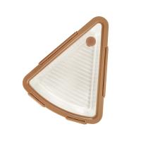 China Multifunctional 25oz Capacity Triangle Glass Pizza Storage Container for Food Storage for sale