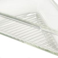 China Multifunctional 25oz Capacity Triangle Glass Pizza Storage Container for Food Storage for sale