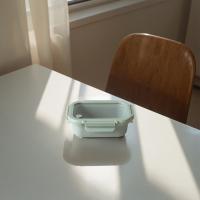 China IKOO Stackable Ceramic Food Storage Container with Glass Lid for sale