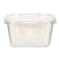 China IKOO 1800ml Rectangular Glass Food Container with Detachable Silicone Lid for sale