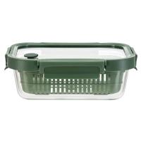 China IKOO Stackable Airtight Glass Food Container 1050ml with Vented Lid for sale
