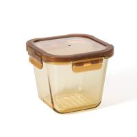 China IKOO Amber Glass Container with High Borosilicate Glass Stackable and Airtight Food Storage Containers for sale