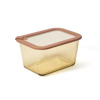 China IKOO Amber Glass Food Storage Container with Vented Glass Lid BPA-Free High Borosilicate Glass for sale