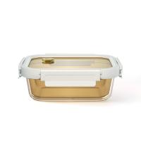China IKOO Amber Glass Food Storage Box with High Borosilicate Glass Airtight and Leakproof Lids in Multiple Capacities for sale