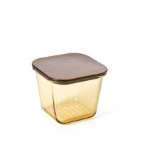 China High Borosilicate Glass Food Container with Multiple Capacities and Temperature Resistant Eco Acacia Wood Lid for sale
