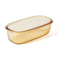 China Amber Color High Borosilicate Glass Baking Dish Oven Safe Microwave and Dishwasher Safe Bakeware for sale