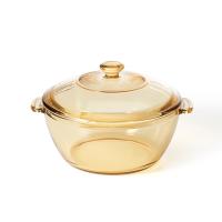 China IKOO Amber Color High Borosilicate Glass Casserole with 1400ml-3000ml Capacity and -40℃ to 560℃ Temperature Range for sale