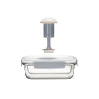 China IKOO Wholesale Vacuum Glass Food Containers 370ml to 1050ml with Manual Pump for sale