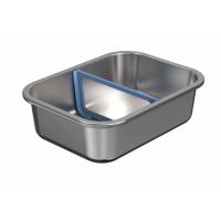 China IKOO 1200ml Stainless Steel Food Container with Glass Lid and Divider for sale