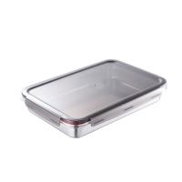 China SS304 Stainless Steel Food Container 0.45mm Thick with Locking Lid for sale