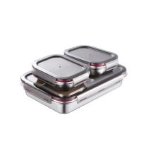 China SS304 Stainless Steel Food Container 0.45mm Thick with Locking Lid for sale