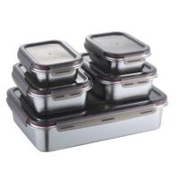 China SS304 Stainless Steel Food Container 0.45mm Thick with Locking Lid for sale