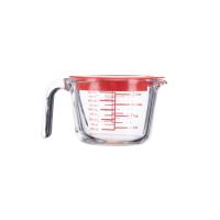 China Heat Resistant Glass Measuring Cup 500ml 1000ml with PP Lid for sale