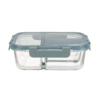 China IKOO Divided Glass Food Container with Cool Lock PP Lid for sale