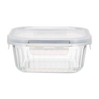 China Striped High Borosilicate Glass Food Container with PP Lid for sale