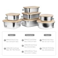 China Multifunctional Airtight Freezer Safe Stainless Steel Food Container with Bamboo Lid Reusable Meal Prep Box for sale
