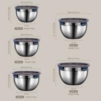 China IKOO 304 Stainless Steel Salad Bowl 1.5L-5.0L with Leakproof Cool Lock Lid for sale