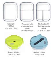 China IKOO High Borosilicate Glass Lunch Box with Leak-Proof Lid and Microwave Safe Food Storage Container for sale
