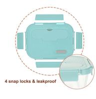 China IKOO High Borosilicate Glass Lunch Box with Leak-Proof Lid and Microwave Safe Food Storage Container for sale