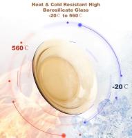 China IKOO Amber Color High Borosilicate Glass Casserole with 1400ml-3000ml Capacity and -40℃ to 560℃ Temperature Range for sale